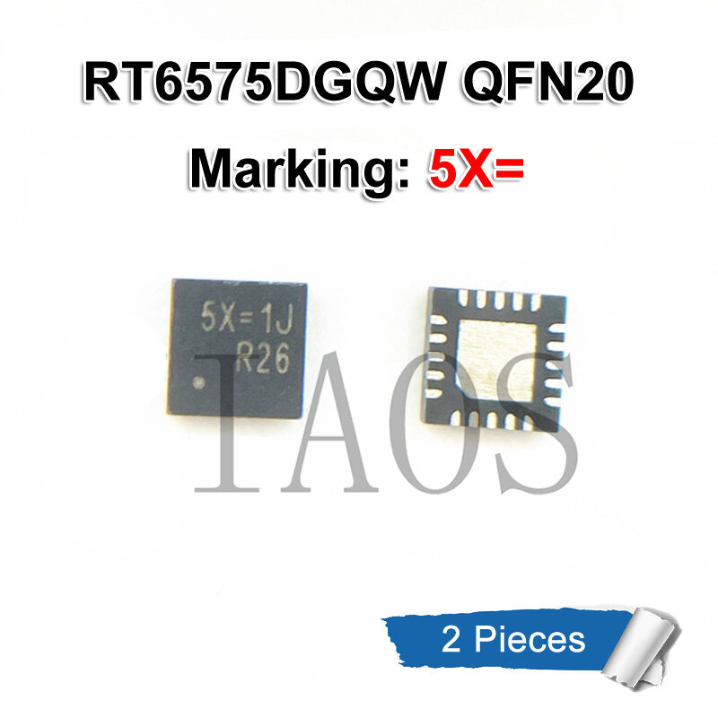 2pcs RT6575DGQW QFN Marking 5X= 5X=1J 5X=1E 5X=2K QFN20 WQFN-20 Dual ...