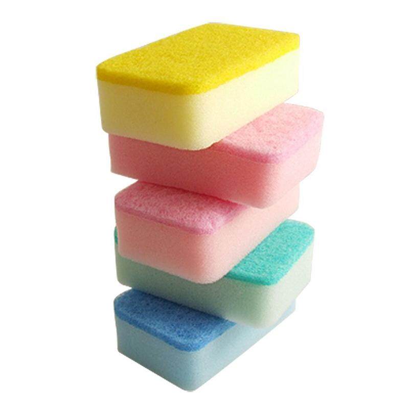 Home Kitchen Dish Bowl Cleaning Two Texture Sponge Pad 5 Pcs - ERTIC ...