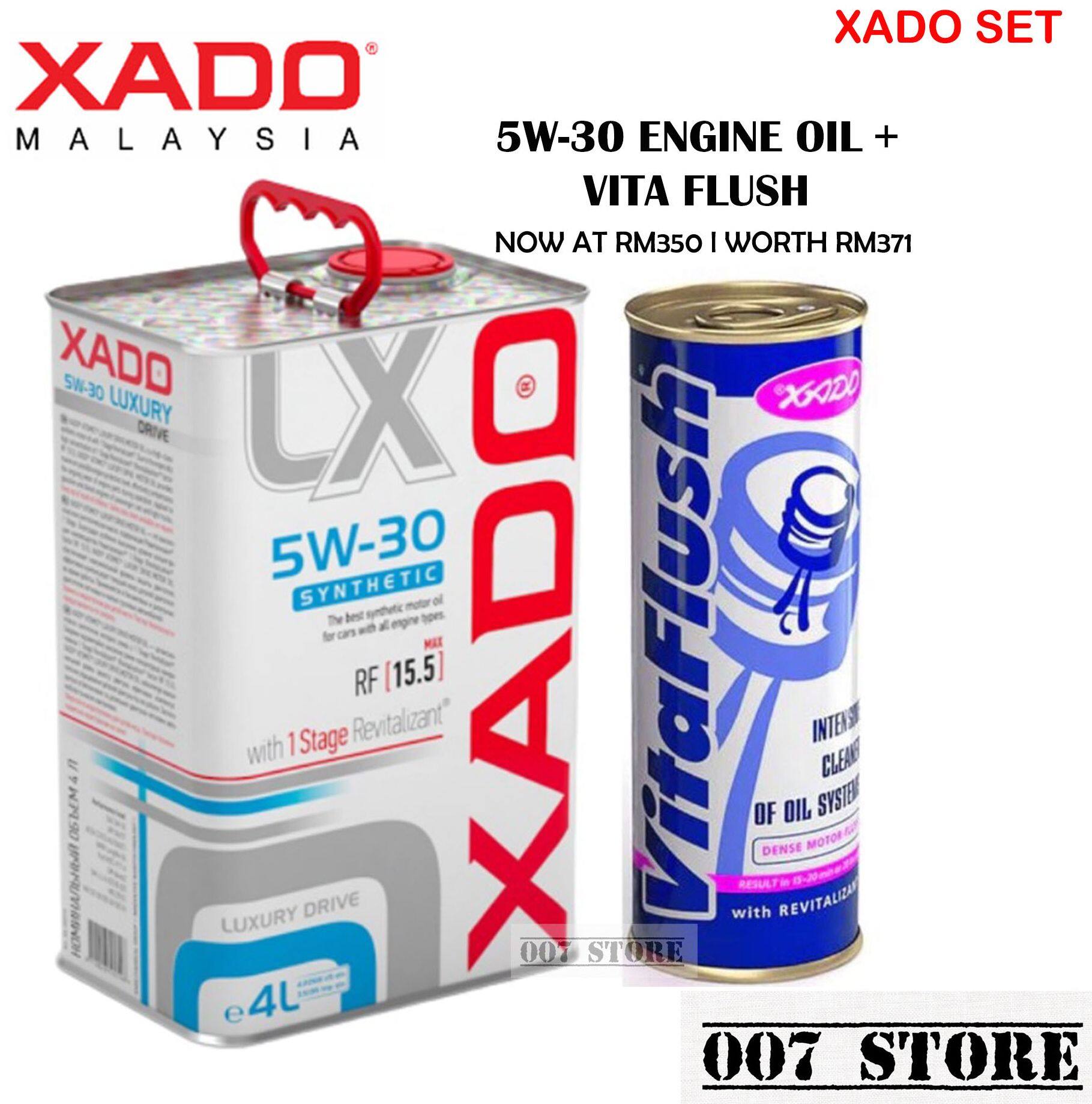 [XADO SET] ENGINE OIL 5W30 & VITA FLUSH 引擎油系统清洁剂 Pembersih Sistem ...