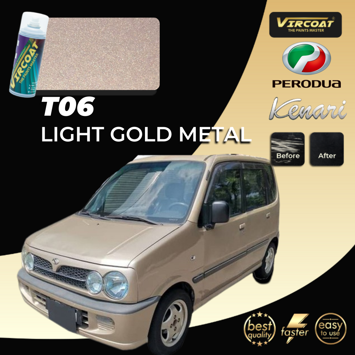 [Perodua Kenari] VIRCOAT Aerosol Spray 2K Paint/ Car Repair Paint Body ...