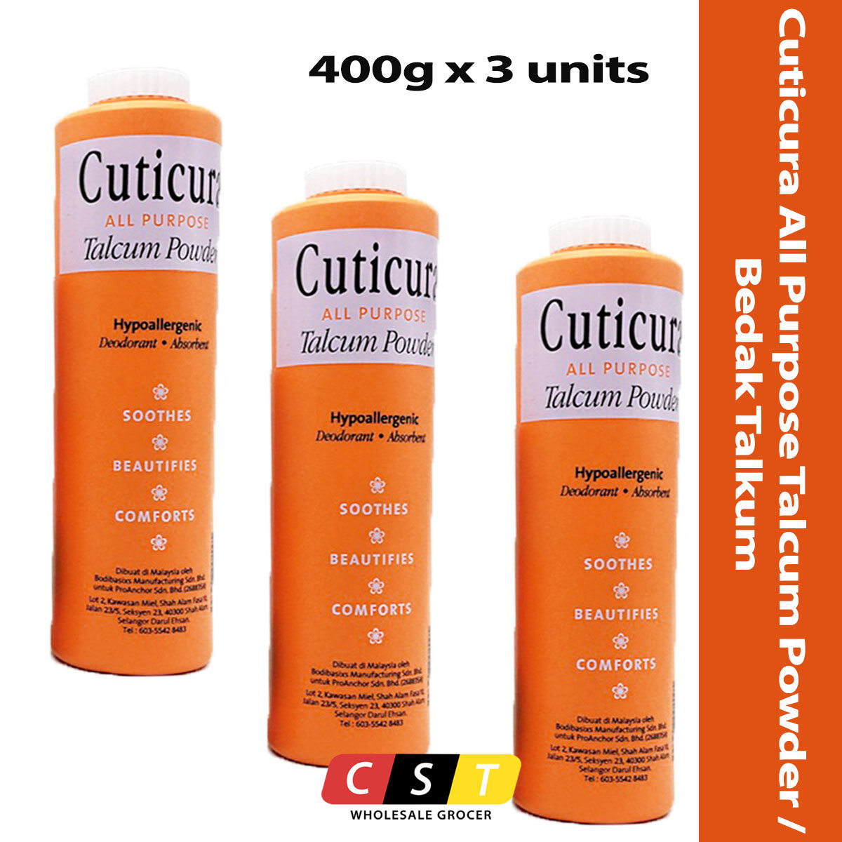 Cuticura All Purpose Talcum Powder / Bedak Talkum [100g / 250g / 400g ...