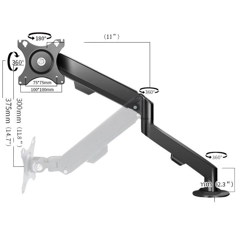 5-axis Monitor Stand Mount Arm 360 Degree Rotation | Cold Rolled Steel ...