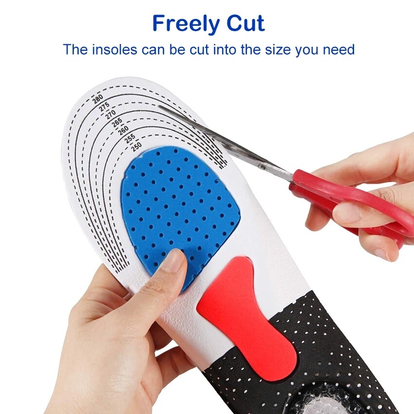 CCW 1Pair Men Gel Orthotic Sport Running Insoles Insert Shoe Pad Arch ...