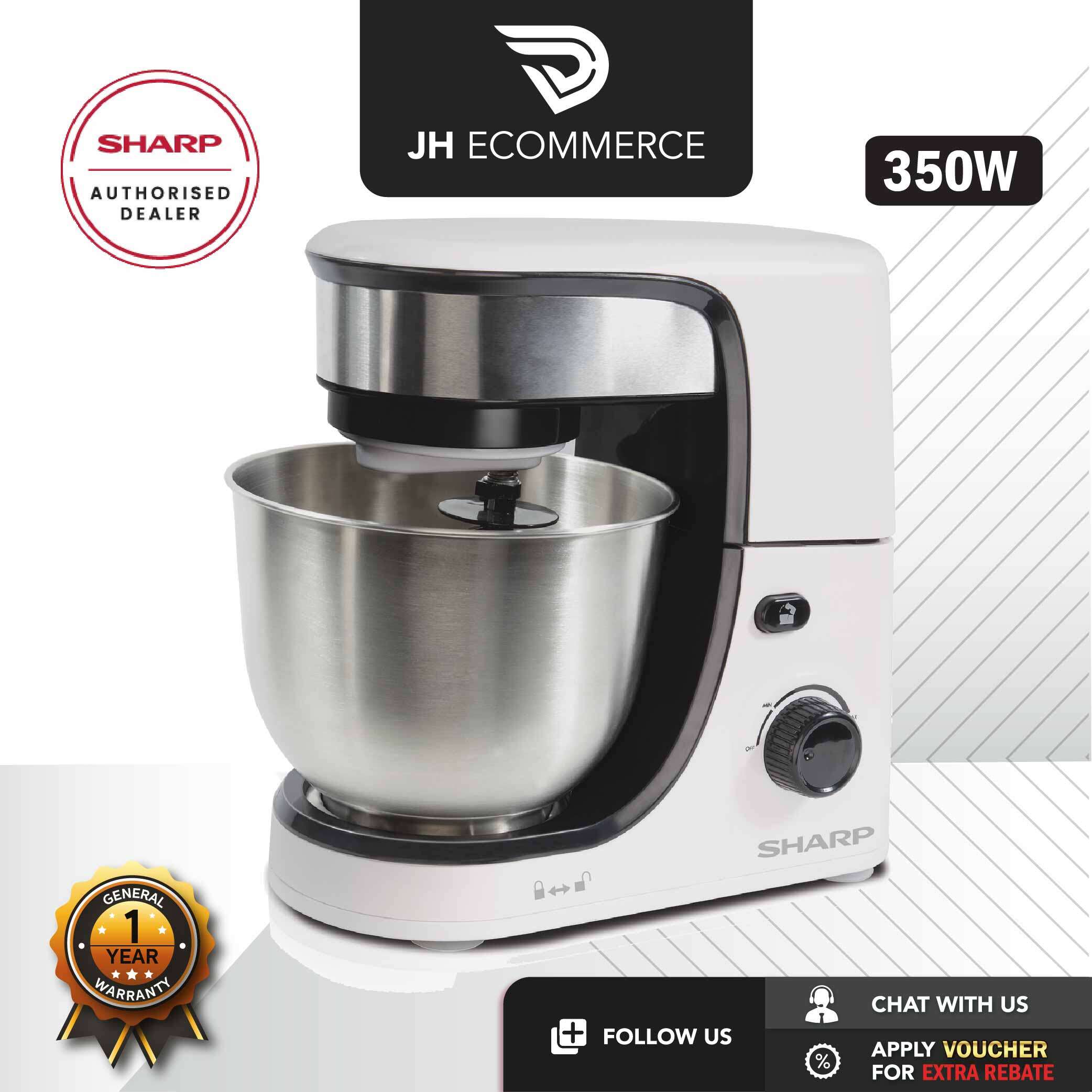 Sharp 350W Power 4.0L Stand Mixer EMS80WH | Stainless Steel Bowl ...