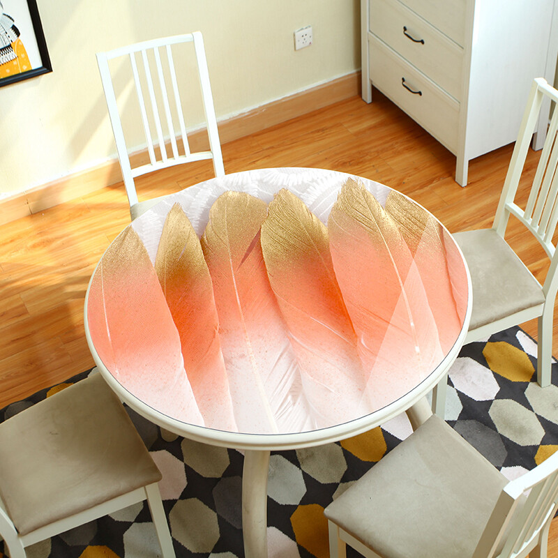 Online celebrity 3D soft plastic glass round table mat pvc waterproof ...