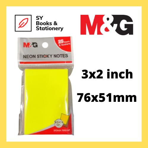 M&G Color Sticky Notes Yellow 100 Sheet / Sticky Note Memo Pad Lable ...