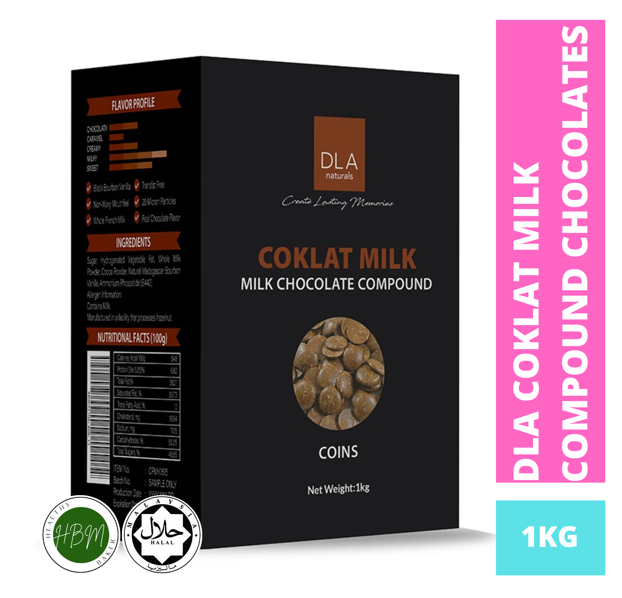 DLA Chocolate Coklat Dark / Milk / White Compound Chocolates 1kg | Lazada
