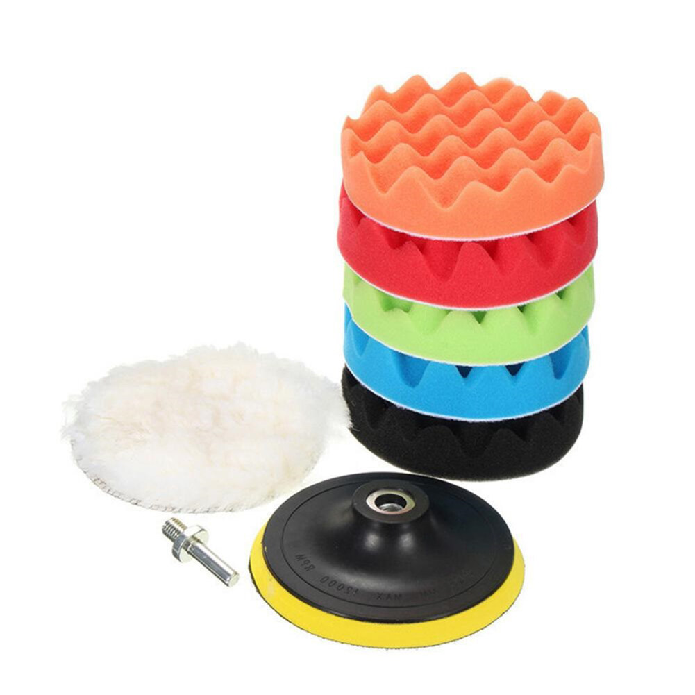8Pcs 3 inch Buffing Pad Set Wave Sponge Polishing Pad Kit For Car ...