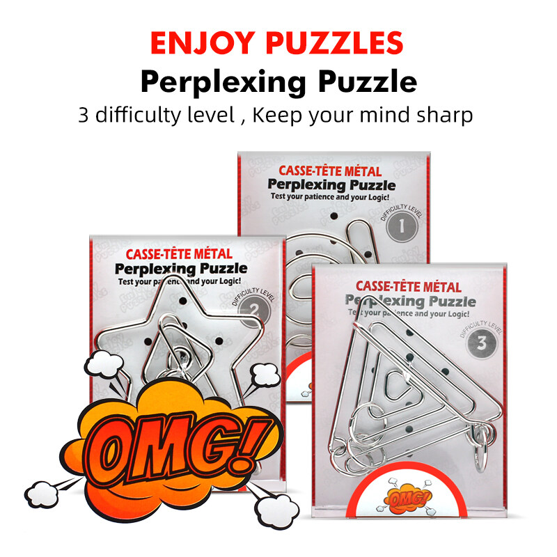 Perplexing ปริศนาโลหะห่วงเหล็กมายากล Key เกมส์ปริศนาของเล่นเกมของเล่น ...