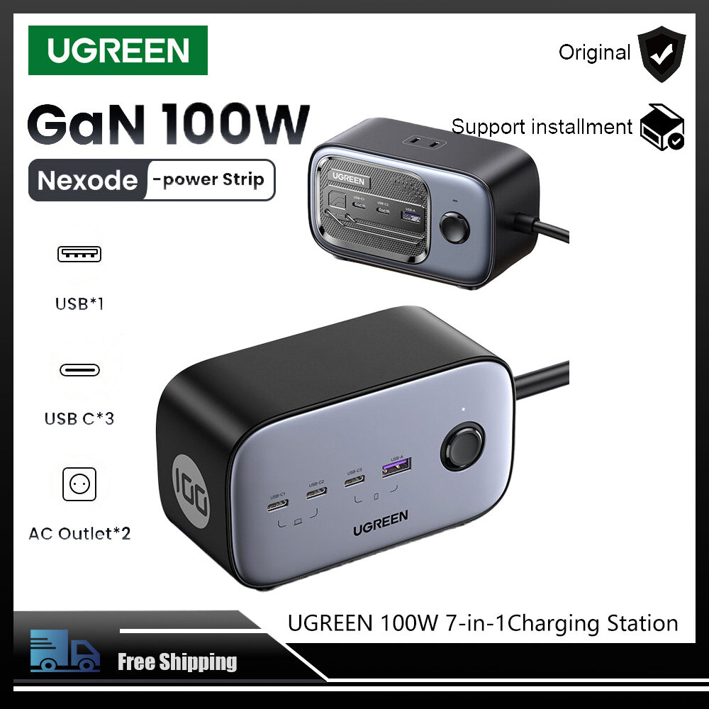 UGREEN 100W GaN Power Socket, 1.8M Cable DigiNest Pro USB C Charging ...