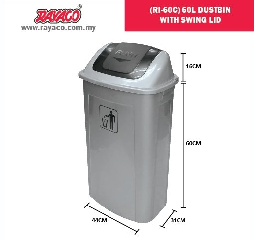 Swing Top Dustbin / Recycle Dustbin/ Flip Top Bin /Tong Sampah bin ...