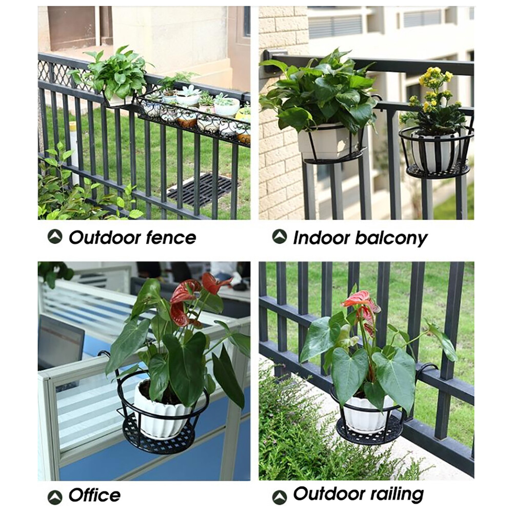 Iron Hanging Flowerpot Portable Flower Pots Metal Garden Flowers Bucket ...
