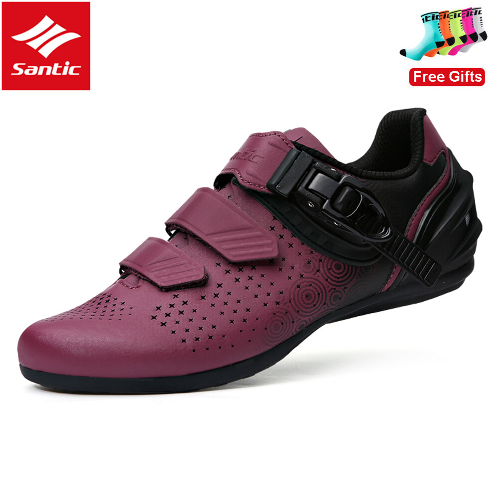 Santic Women Cycling Shoes Pro Breathable Rubber Outsole Unlocked Road ...