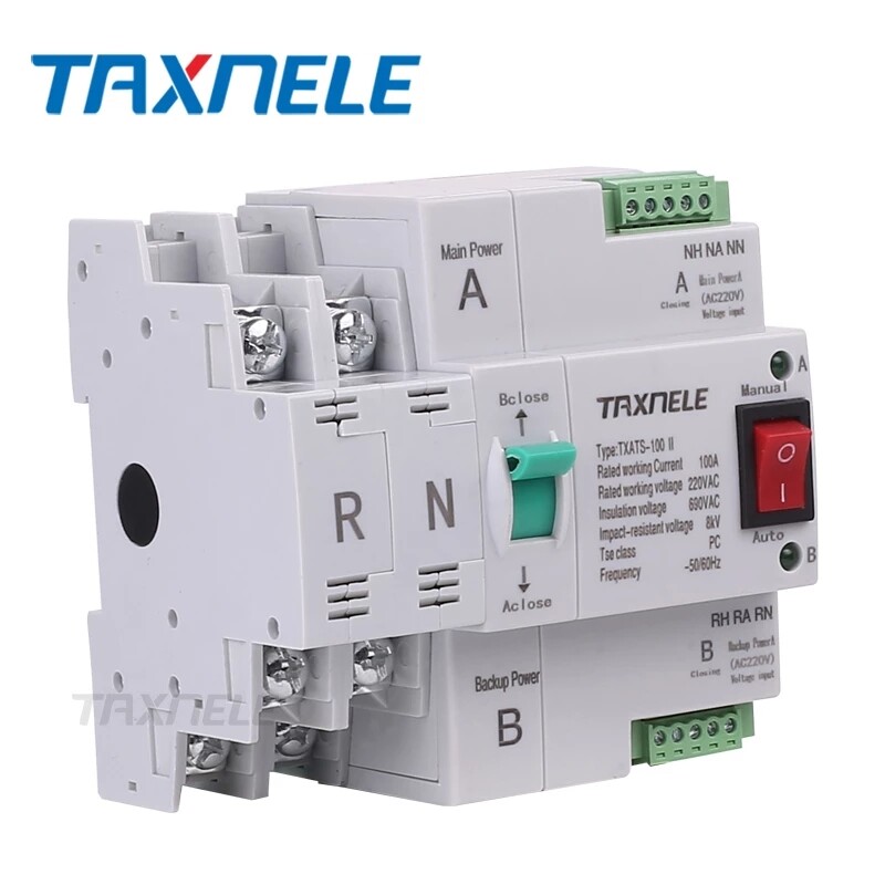 ATS Dual-Power Automatic Transfer Switch 2P 4P 100A Circuit Breaker MCB ...