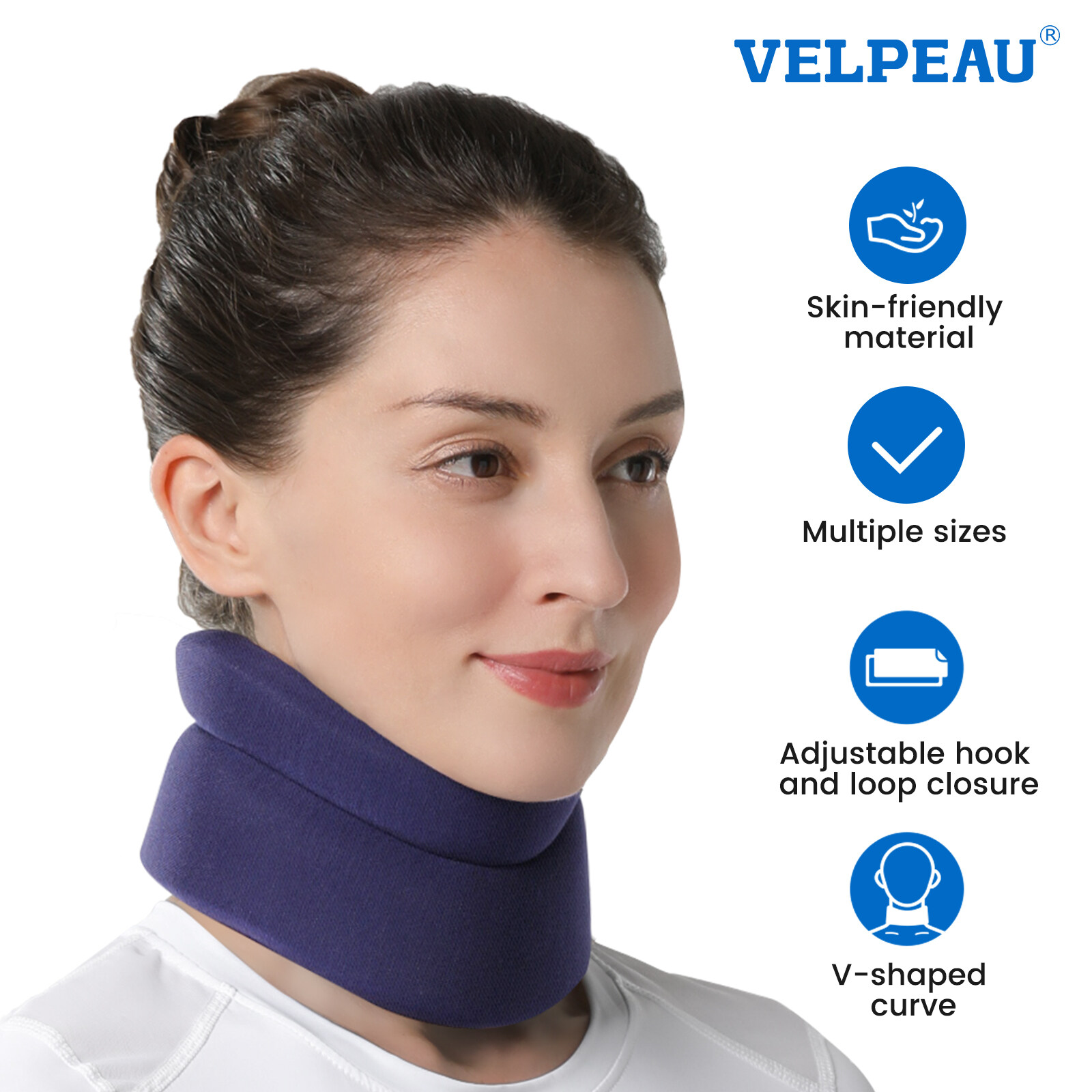 VELPEAU Neck Support Comfort Neck Brace Soft Foam Cervical Collar ...