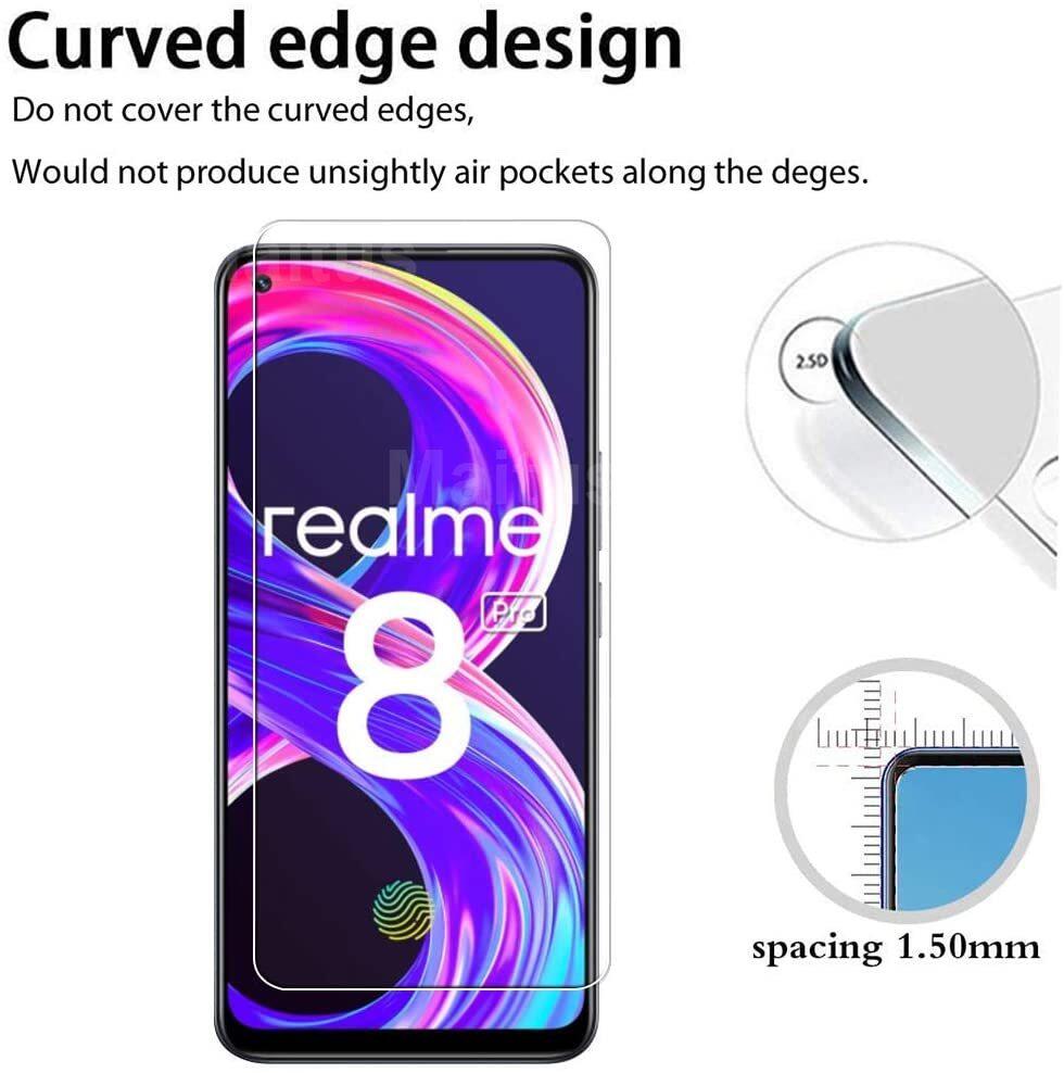 For Realme 8 4G / Realme 8 Pro 4G Case + [2Pcs] 9H Tempered Glass ...