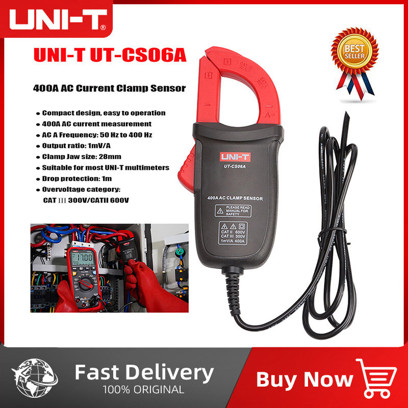 UNI-T UT-CS06A 400A AC Current Clamp Sensor Multimeter UT196/UT139C ...