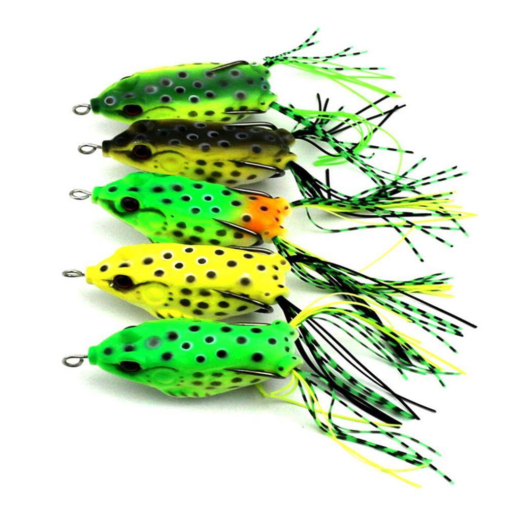 5PCS/Set 6cm 12g Fishhook Fishing Hook Lure Frog Spinner Minnow Salmon ...