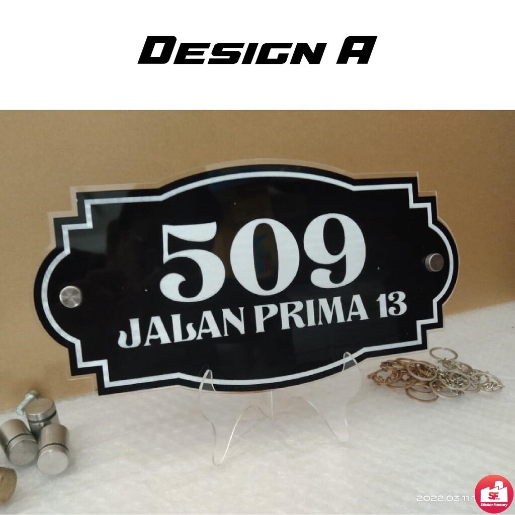 Papan Alamat Rumah Acrylic / Home House Office Address Signage ...