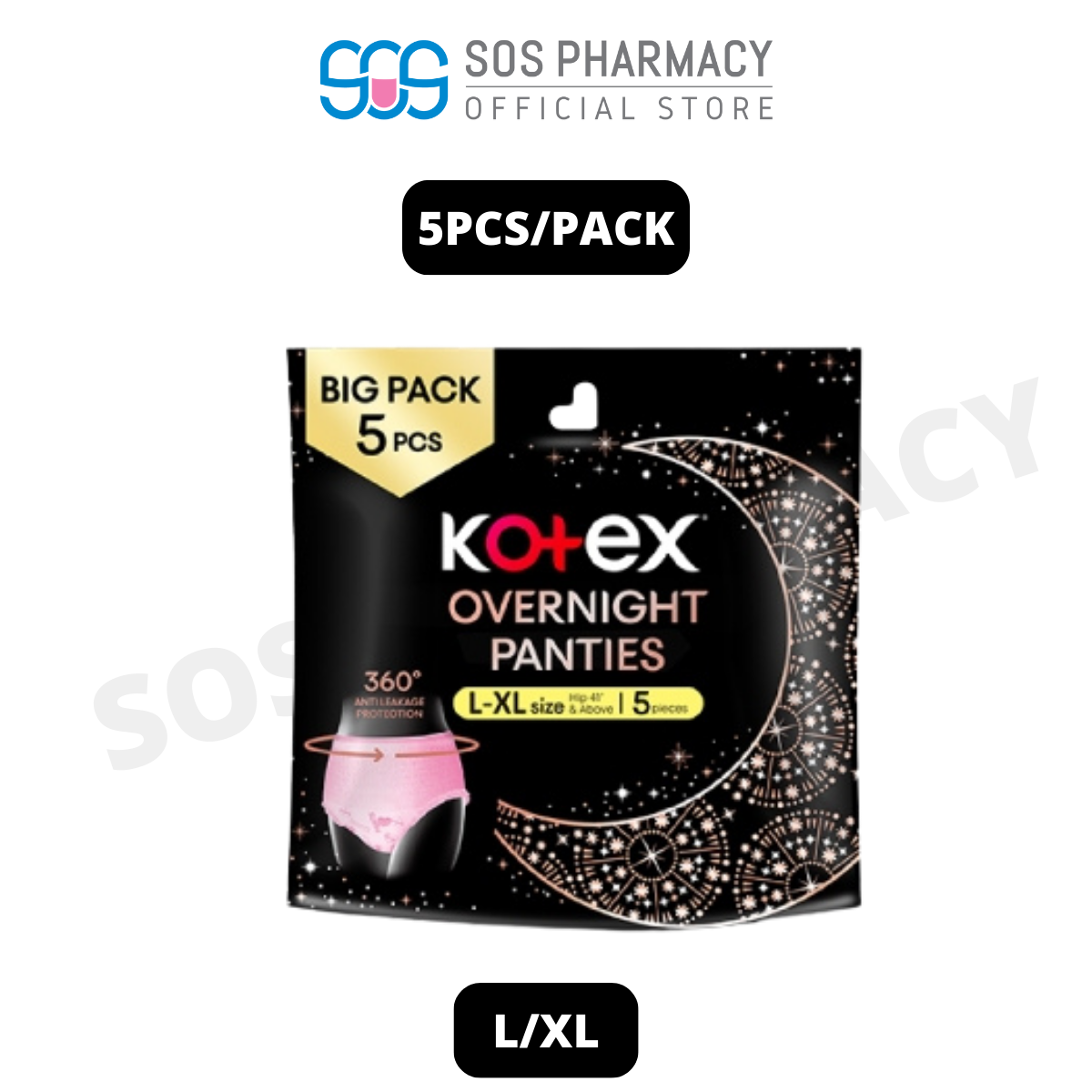 Kotex Overnight Panties M L L Xl Big Pack 5s Lazada