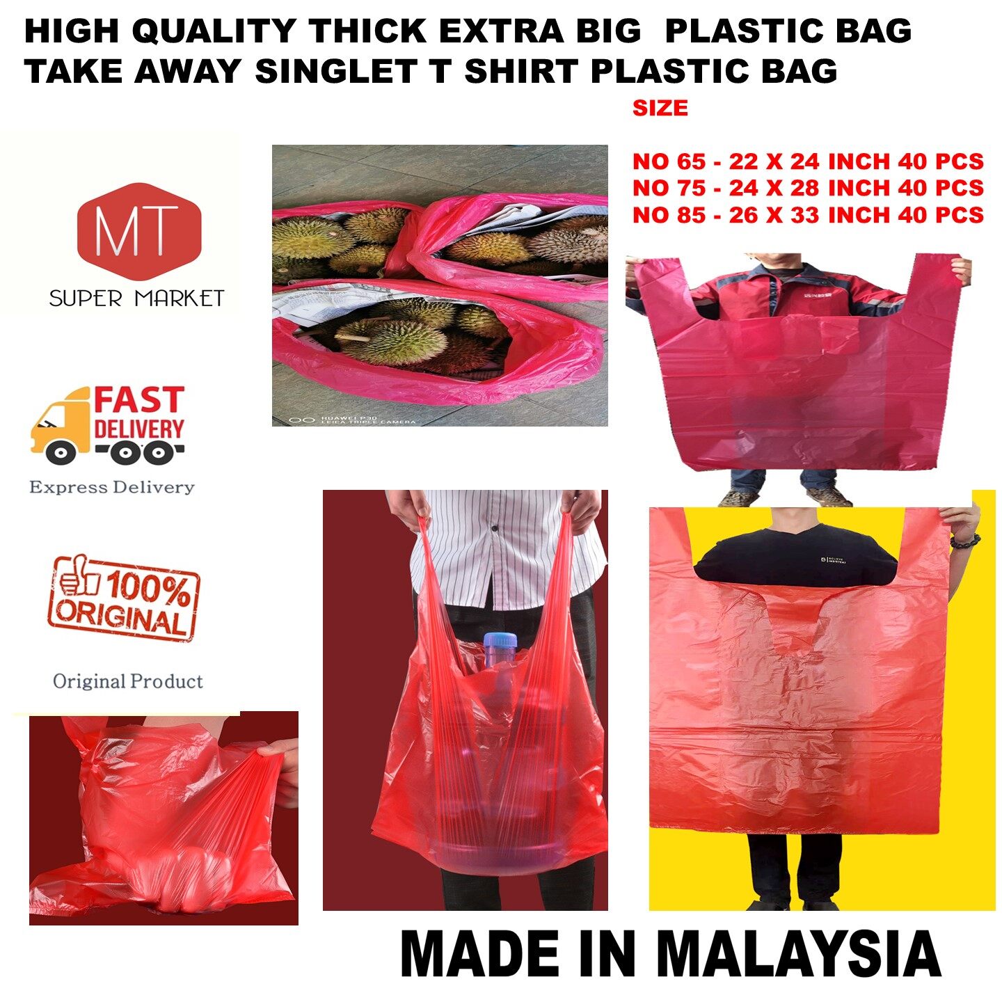 Wholesale High Quality Extra Thick Singlet Plastic Large T Shirt ...