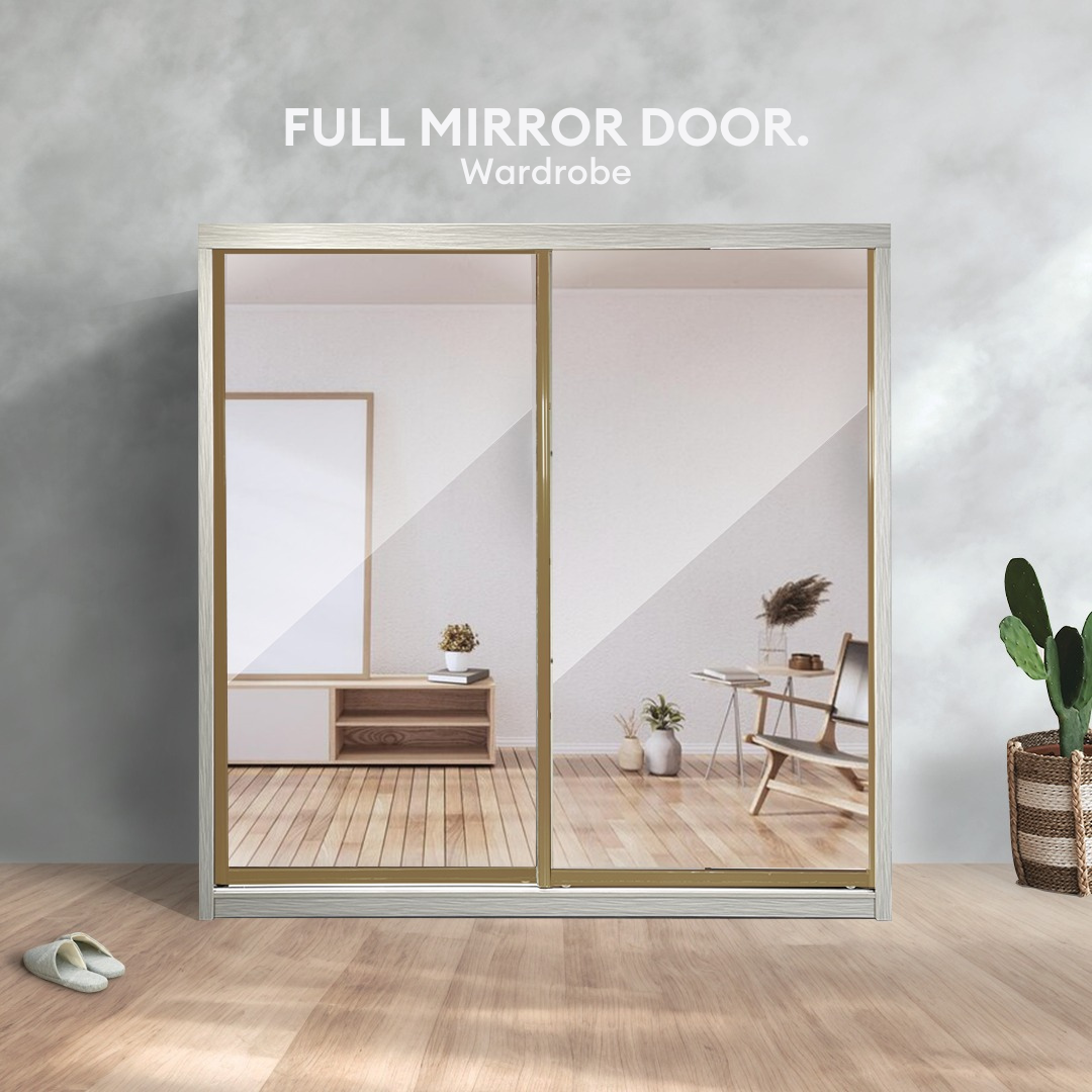 New Design Gold Frame 6x8ft & 8x8ft Anti-Jump Sliding Door Wardrobe ...