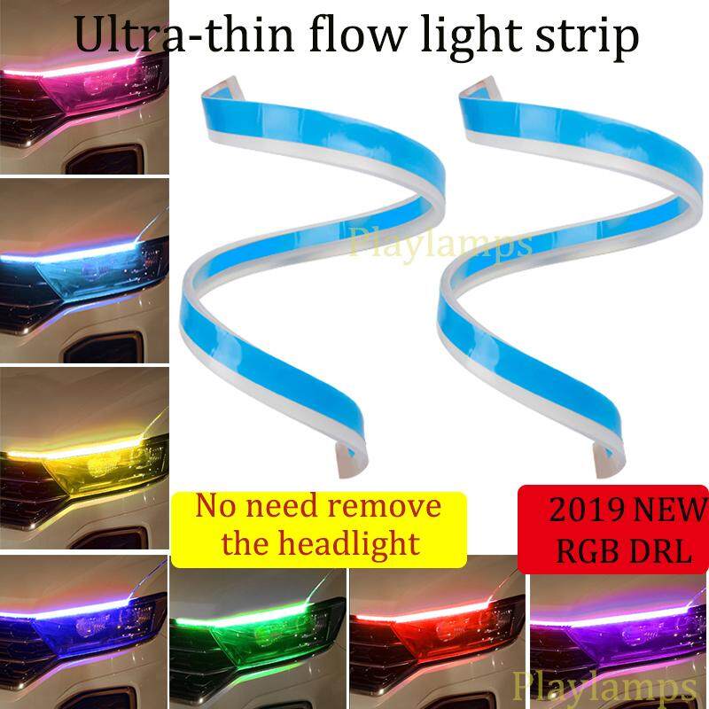 60cm Led Flowing Light Strip Ultra-thin light Guide Strip Car Daytime ...