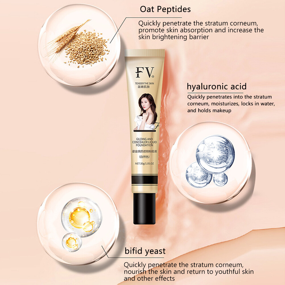 【ซื้อ1แถม1】 [ของขวัญฟรี] Face Korea Fv Foundation Gilded Base Liquid ...