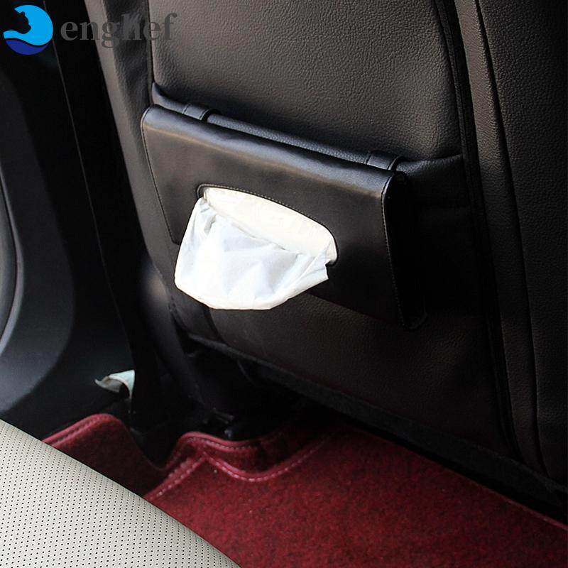 （enghef）slim tissue box black fashion leather car tissue box holder ...