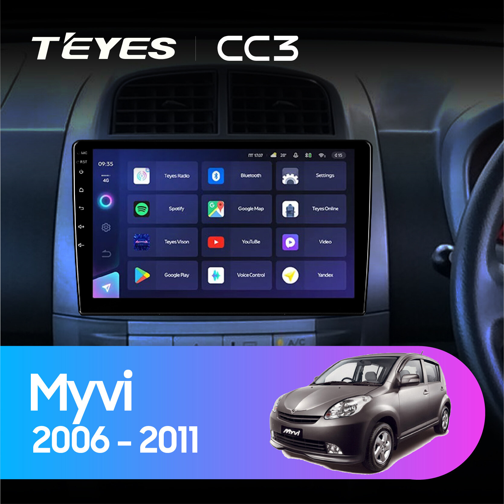TEYES CC3 (Official) 10″ PERODUA MYVI Passo (2006 - 2011) Android Car Player/ The Best Head Unit ...