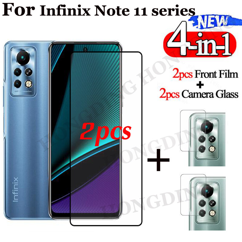 กล้อง4-In-1 2ชิ้น + กระจกนิรภัย2ชิ้นสำหรับ Infinix Note 11 S /11กระจก ...