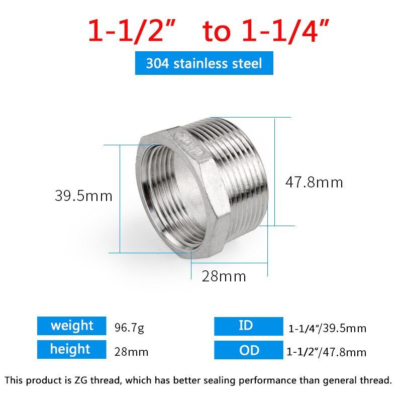 304 Stainless Steel Joint 1/4" 3/8" 1/2" G1" DN20 Male To Female ...