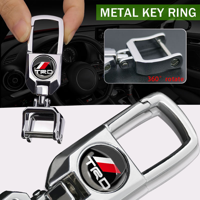 1pc Metal Alloy Car Badge Emblem Keychain Key Chain Rings for TRD CROWN ...