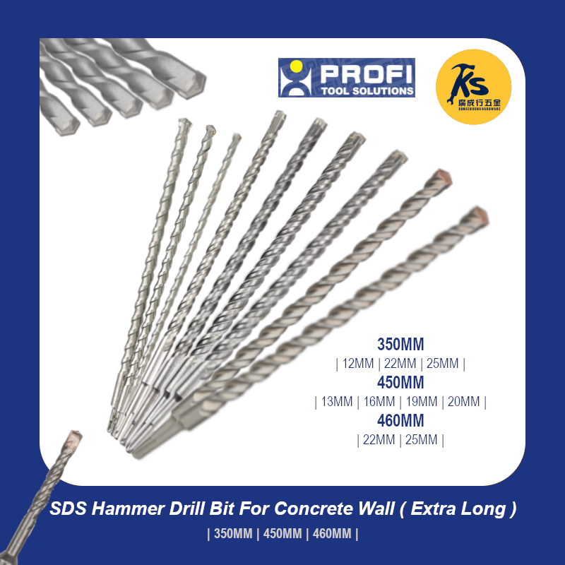SDS Plus Hammer Drill Bit ( Extra Long ) ( 350mm | 450mm | 460mm ) | Lazada
