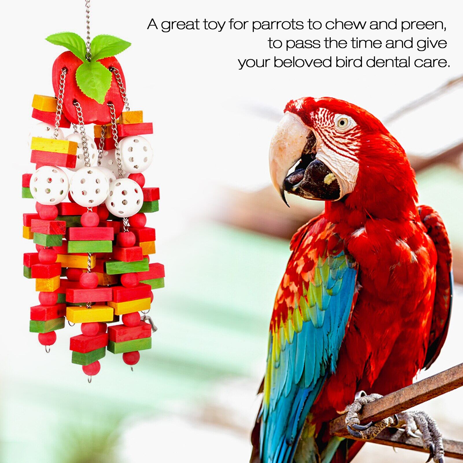 Wooden Bird Toys Large Bird Chewing Toy Parrot Birds Toys Accessories ...