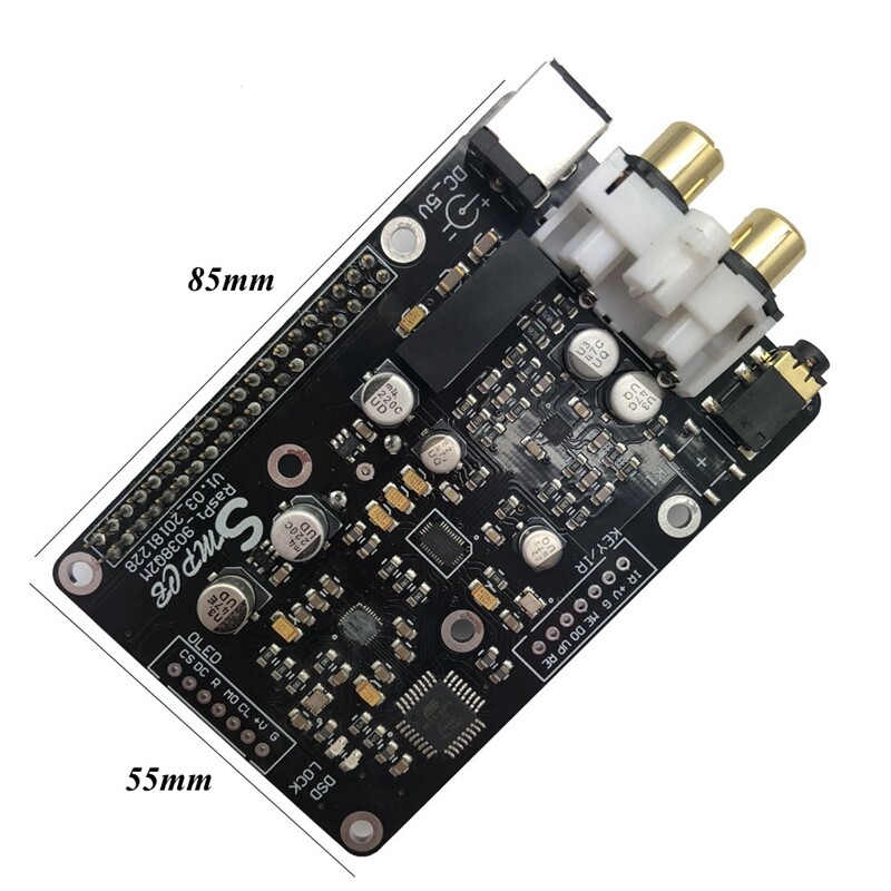 Es9038Q2M Opa1612 Op ถอดรหัส Digital Broadcast Board I2S 32Bit/384K Dsd128สำหรับ Raspberry Pi 2B ...