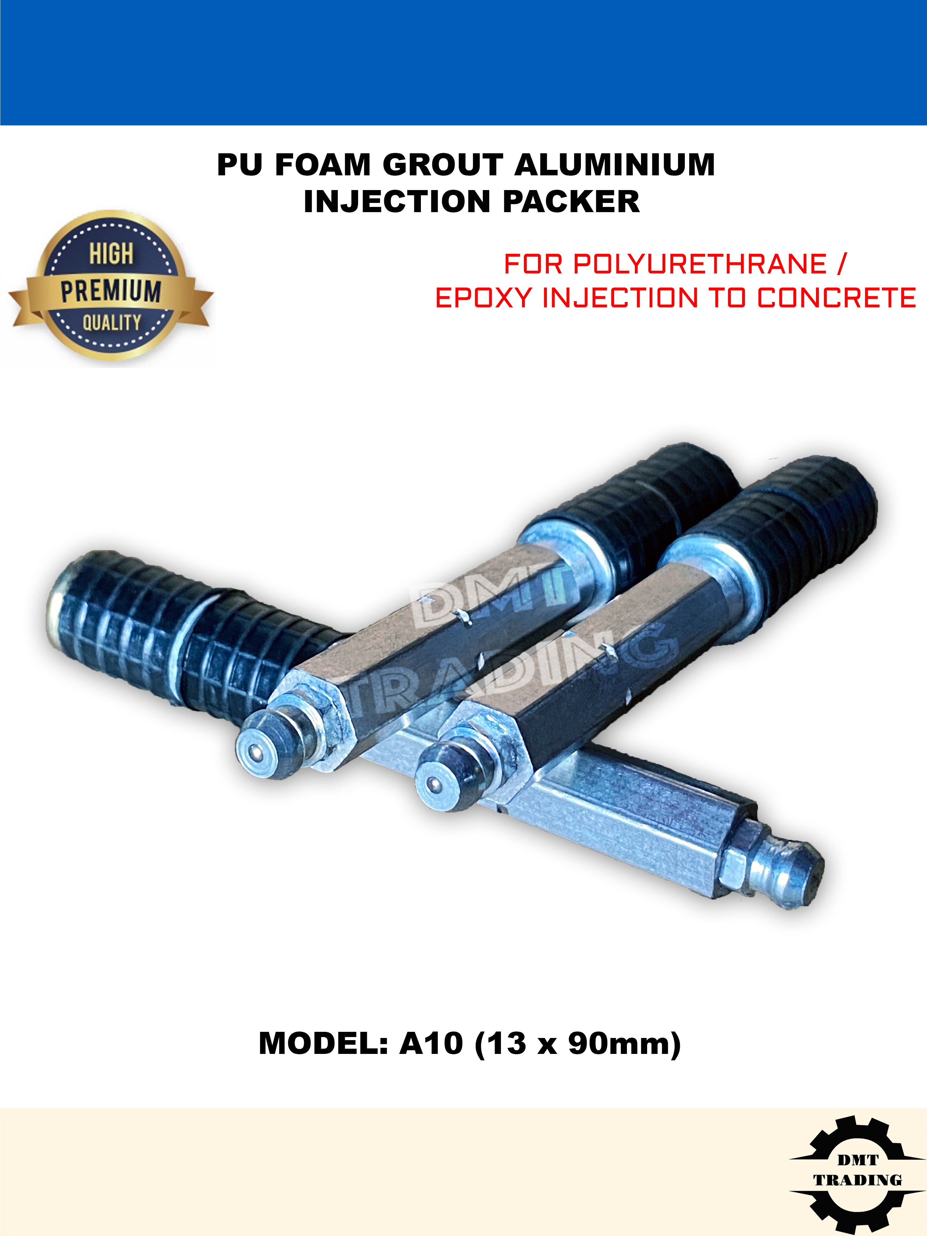 10pcs A10 (13x90mm) Aluminium Packer for PU Foam Injection / Epoxy ...