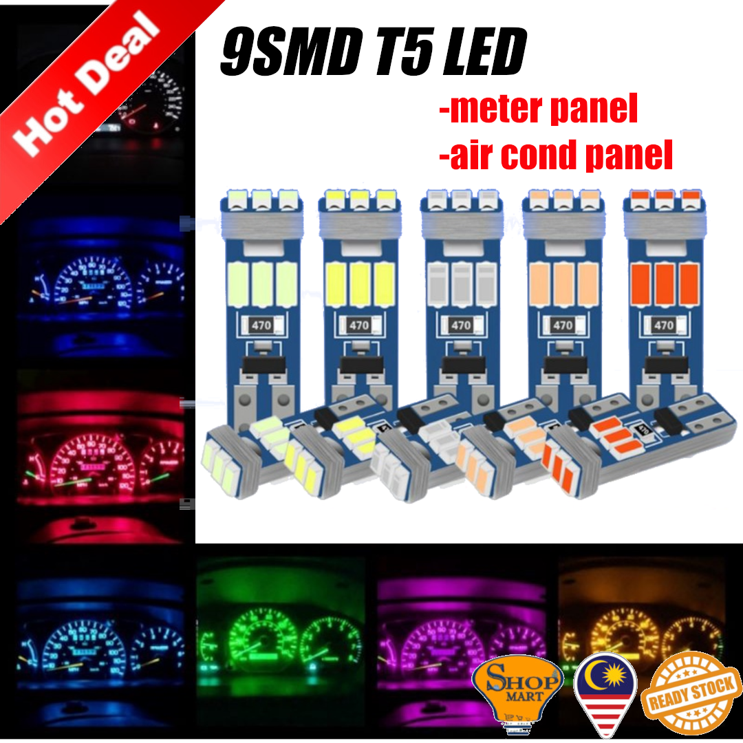 Car Air Cond Dashboard Meter Panel Led Light Bulb T5 W3W 9 Led 3012 Smd ... Car Air Cond Dashboard Meter Panel Led Light Bulb T5 W3W 9 Led 3012 Smd ...