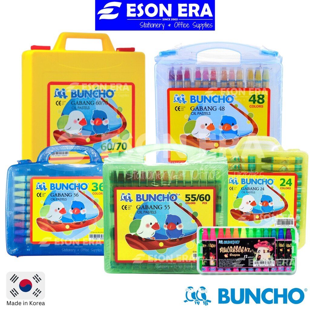 Buncho Oil Pastel Gabang Grayon for Kids 24, 36, 48, 55/60, 60/70 ...