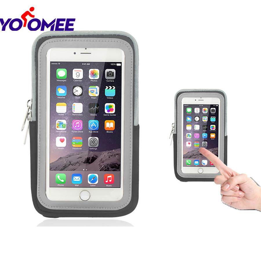 Yoomee กีฬาแขนวงแขนกระเป๋าผู้ถือโทรศัพท์มือถือกรณีวงแขนสายคล้องที่มีซิป ...