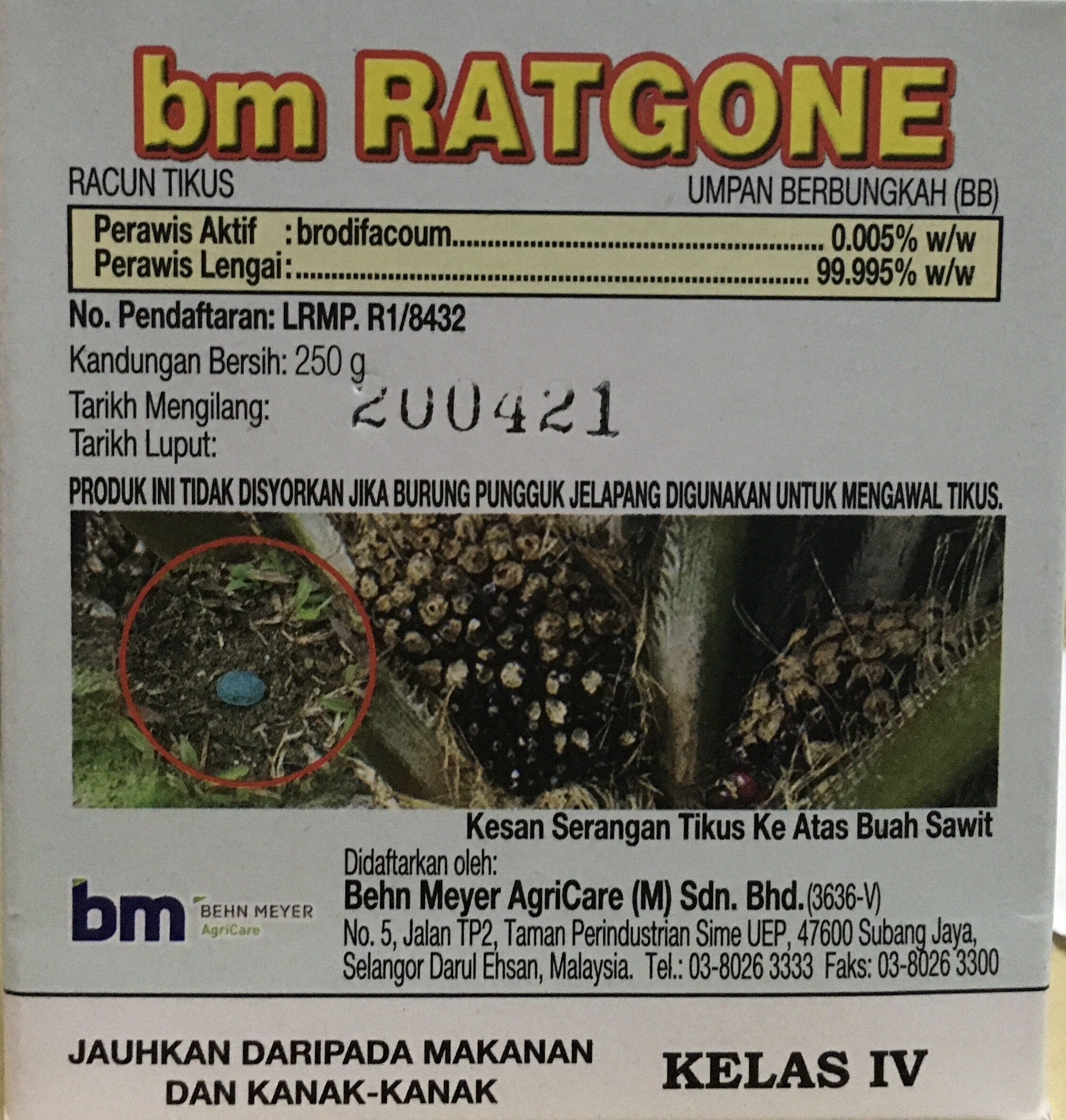 BM Ratgone 250g / racun serangga / tikus / brodifacoum " ready stock " | Lazada