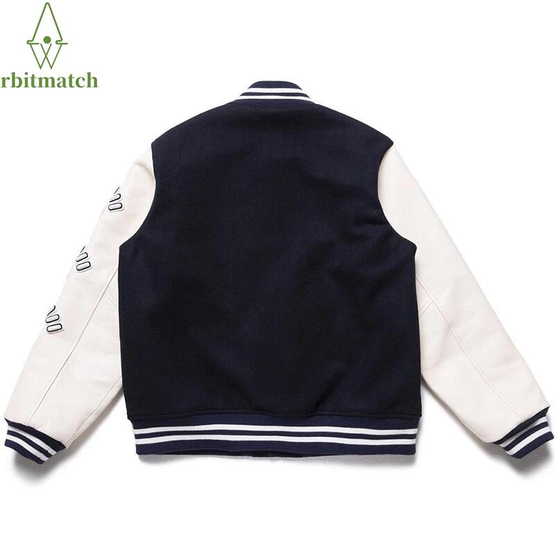 Hip Hop Varsity Jacket Mens Furry Letters Embroidery Color Block ...