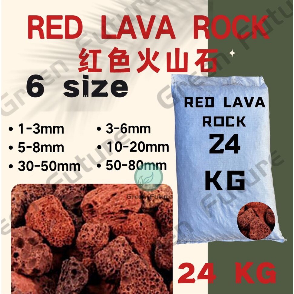24KG Red Lava Rock Volcanic Stone 红色火山石 火山石 PASIR MALANG MERAH | Lazada