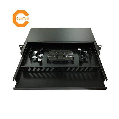 Dintek 1U Rack Mount Sliding Fiber Enclosure 24 Ports with SC Plates ...