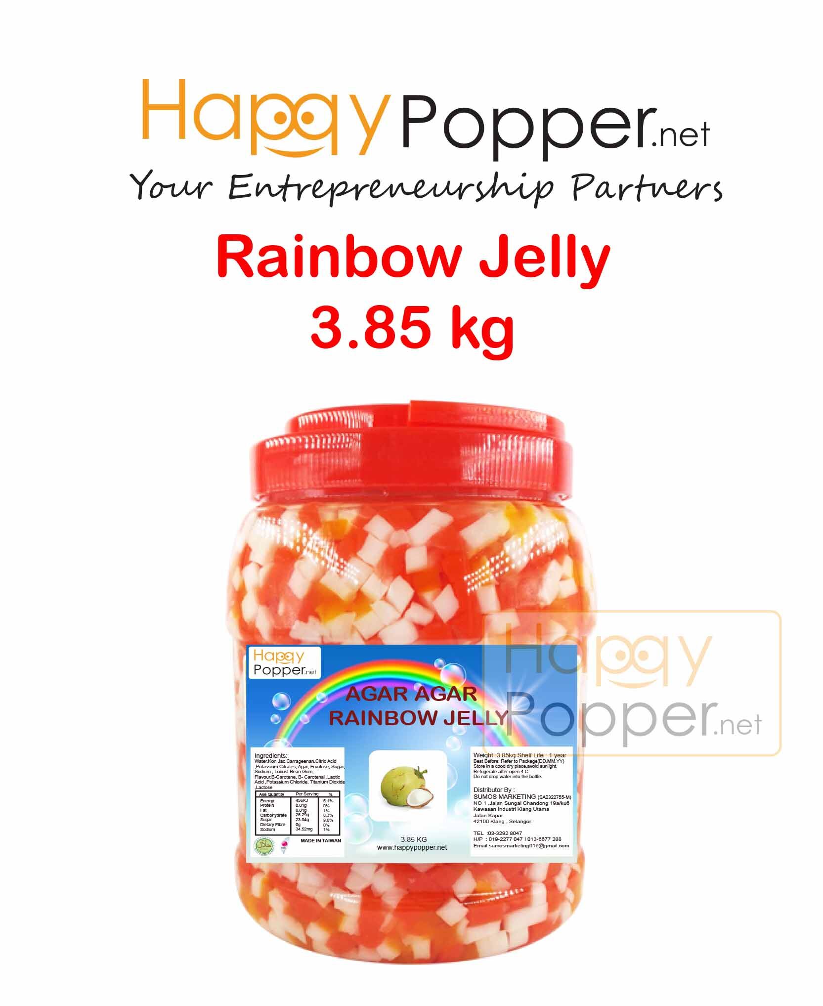 Happypopper Coconut Rainbow Q QQ Color Jelly Cendol Topping Toppings 3. ...