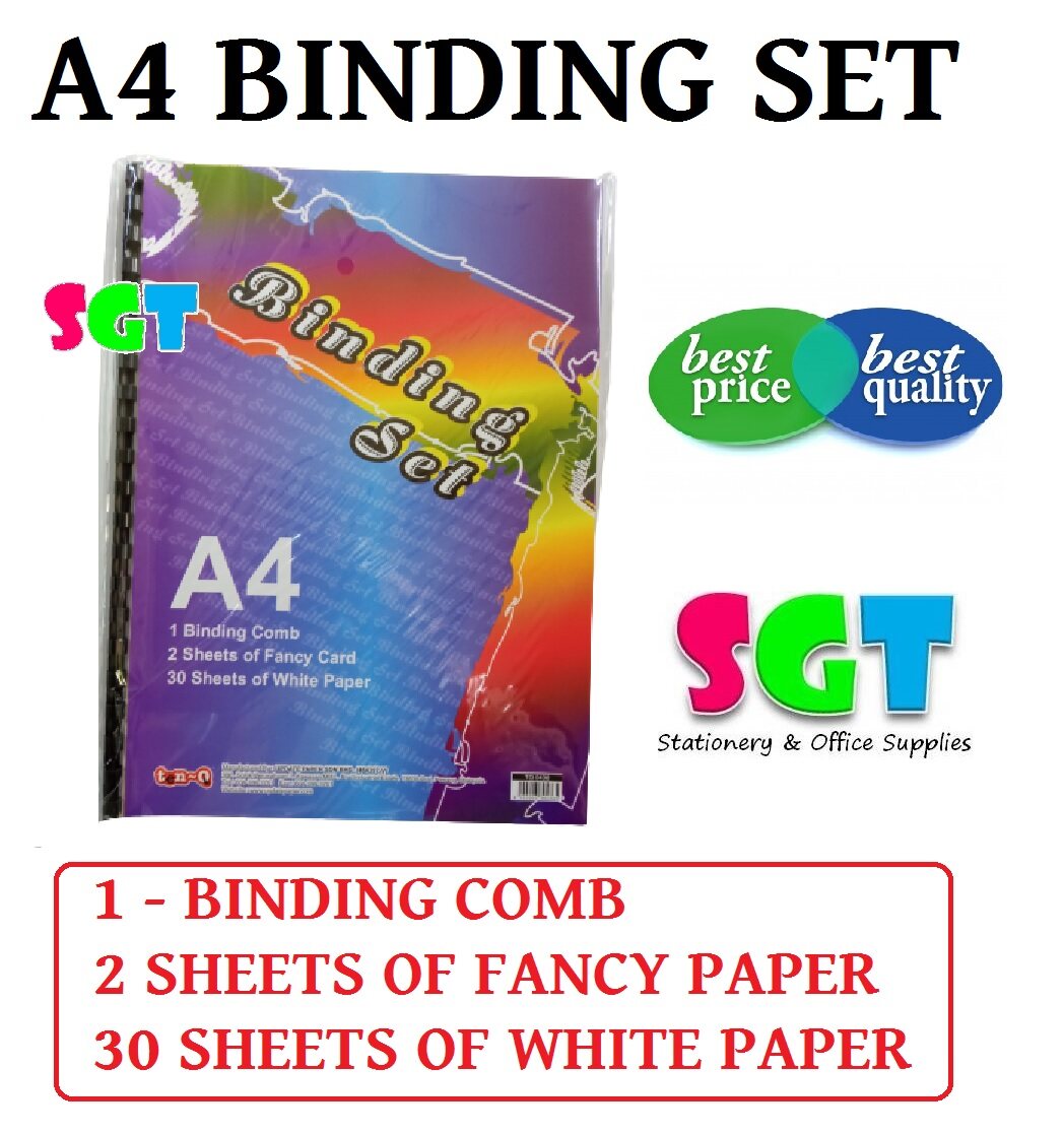 A4 Binding Set ( White / Colour Paper ) | Lazada