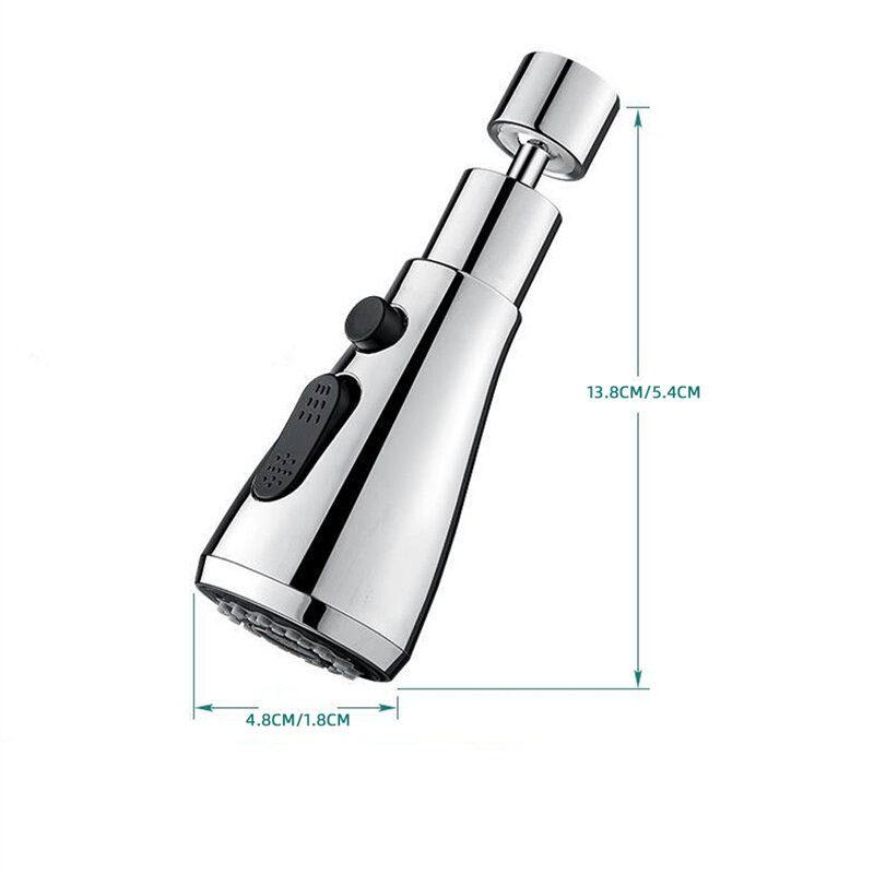 3 Mode Kitchen Faucet Flexible Shower Head 360° Rotatable High-Pressure ...