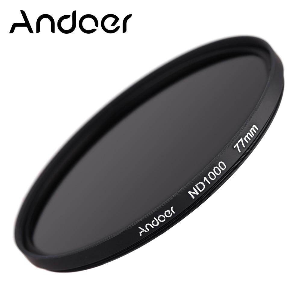 Andoer 77mm Optical Glass ND Filter 1000 10 หยุด Fader Neutral Density ...