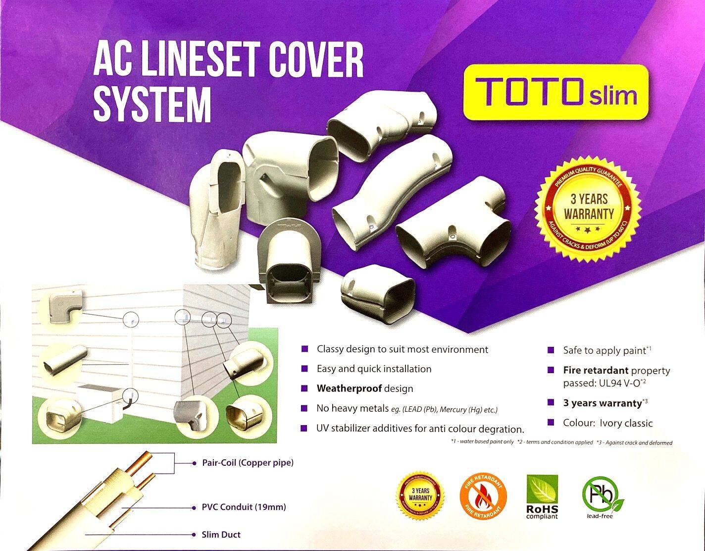 [READY STOCK] TOTO SLIM - PVC Trunking 75mm (2"x3") Ducting (2 Meter ...