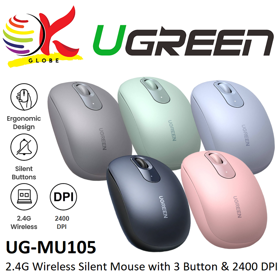 UGREEN MU105 2.4G WIRELESS SILENT MOUSE WITH MUTE BUTTON, 3 BUTTONS ...